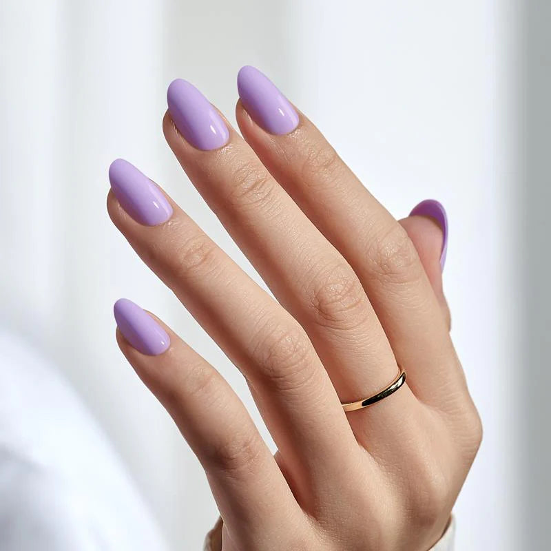 Lavender Glow Chixxie - Изкуствени нокти с овална форма